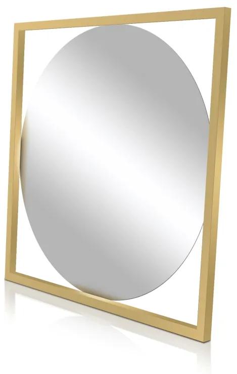 In-Design Zrcadlo QuadroLine - zlatý hliníkový rám, 635x635 mm