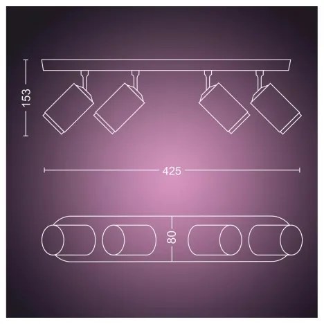 Philips - LED RGBW Stmívatelné bodové svítidlo Hue FUGATO 4xGU10/4,2W/230V bílá