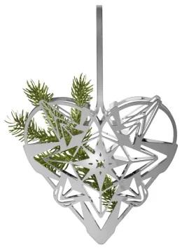 Vánoční ozdoba Christmas Heart Silver 25,6 cm Rosendahl