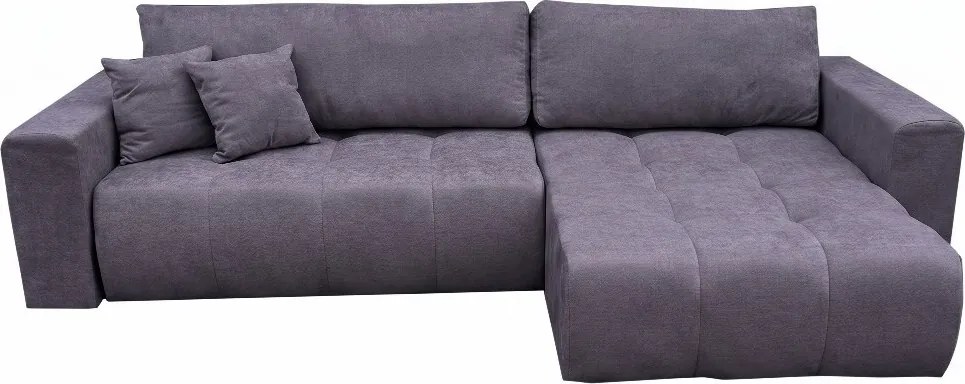 Rohová rozkládací sedací souprava do L VERSO, 277 cm, s úložným prostorem Roh pohovky: Pravý roh, Barva látky Sawana: Perlová (Sawana 84)