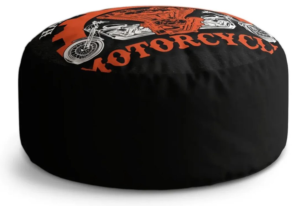 Sablio Taburet Circle Harley-Davidson motor Černé pozadí: 38x48 cm