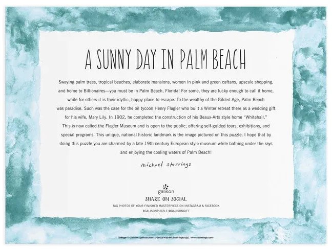 Galison Puzzle Slunečný den v Palm Beach 1000 dílků