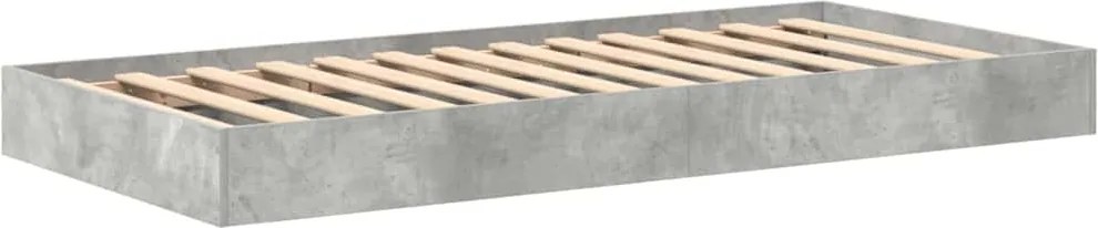 Knihovna postel Betonově šedá 75 x 190 cm Kompozitní dřevo 3335756