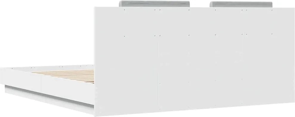 Rám postele s čelem bílý 160 x 200 cm kompozitní dřevo 3209905