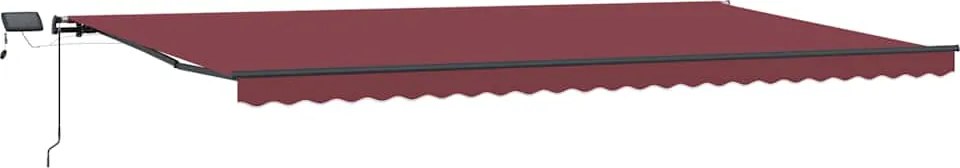 Ručně zatahovací markýza s LED světly burgundská 600 x 300 cm 3310200