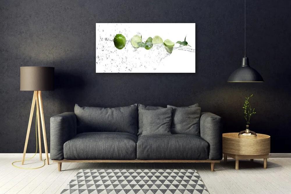 akrylový obraz Limetka Voda Kuchyně 100x50 cm