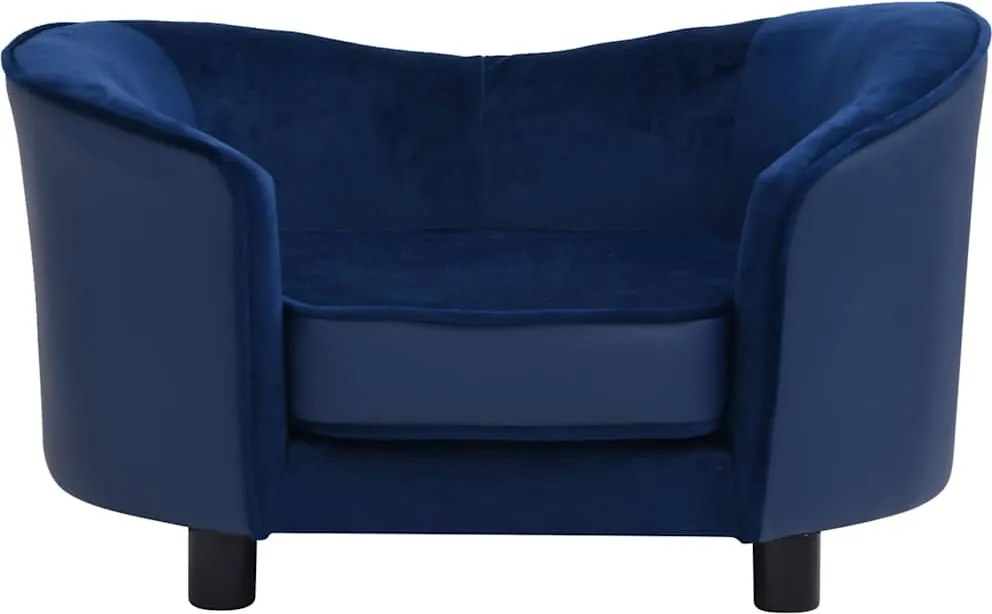 Pohovka pro psy modrá 69 x 49 x 40 cm plyš a umělá kůže 171034