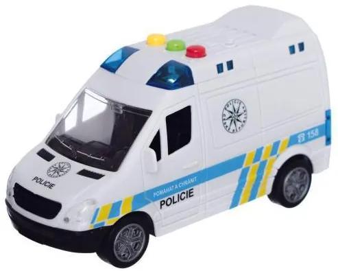 Teddies Auto policie dodávka plast 15 cm na setrvačník se zvukem a světlem