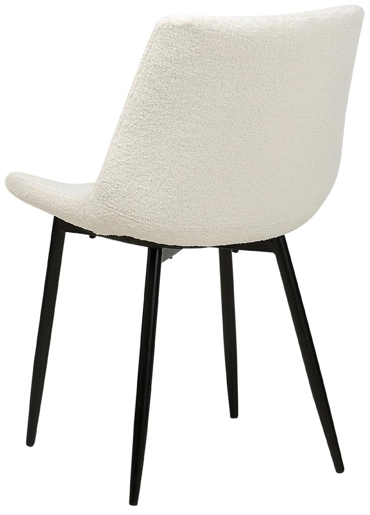 Sada 2 jídelních židlí s buklé čalouněním bílé AVILLA Beliani