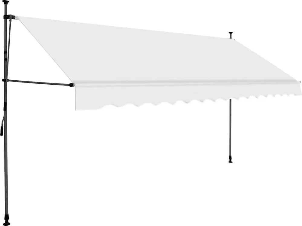 Ručně zatahovací markýza s LED světlem 350 cm krémová 145874
