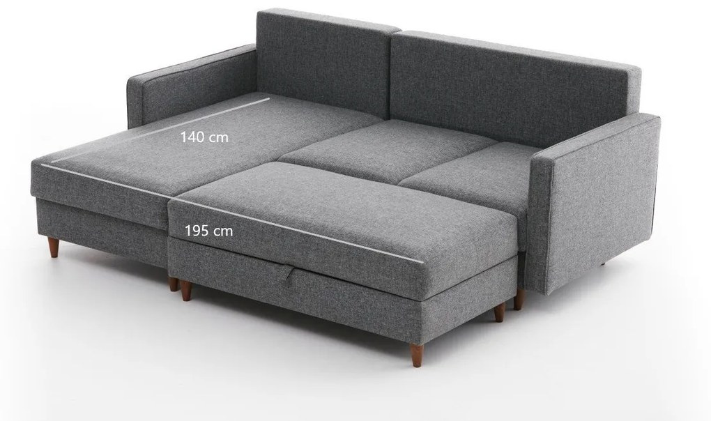 Atelier del Sofa Rohová sedací souprava Eva Left - Grey, Šedá