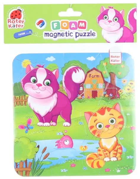Lamps Pěnové magnetické puzzle - kočičky 16 dílků