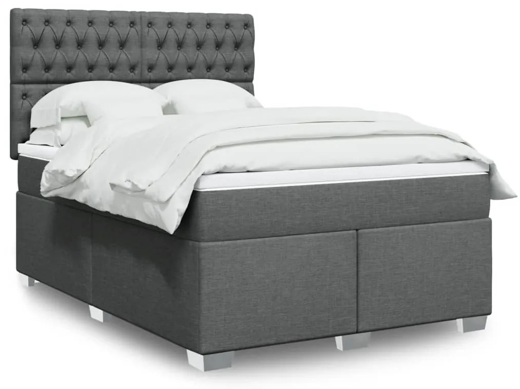 Box spring postel s matrací tmavě šedá 160x200 cm textil 3292847