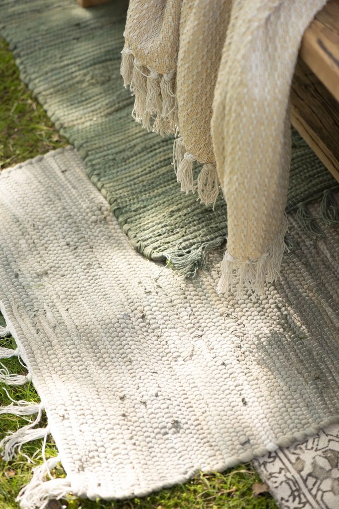 IB LAURSEN Bavlněný běhoun na podlahu Cream 120 x 60 cm, krémová barva, textil