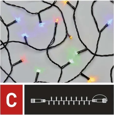 Propojovací vánoční řetěz bez zdroje EMOS Connecting D1AM03 ZY1926 100LED 10m multicolor