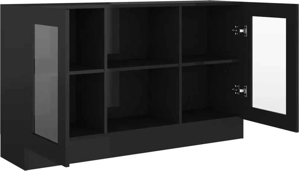 vidaXL Prosklená skříň 120 x 30,5 x 70 cm dřevotříska [815628] Barva: Černá