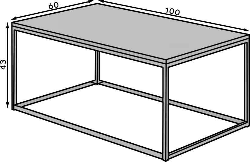 ADRK Furniture Konferenční stolek NARISA 100x60 CT-NAR-G-B