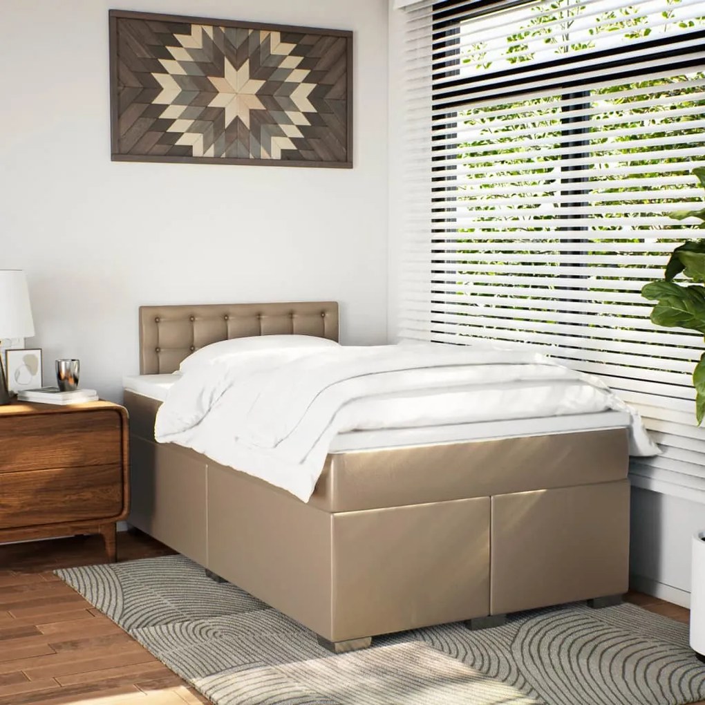 Box spring postel s matrací cappuccino 120x190 cm umělá kůže 3286115
