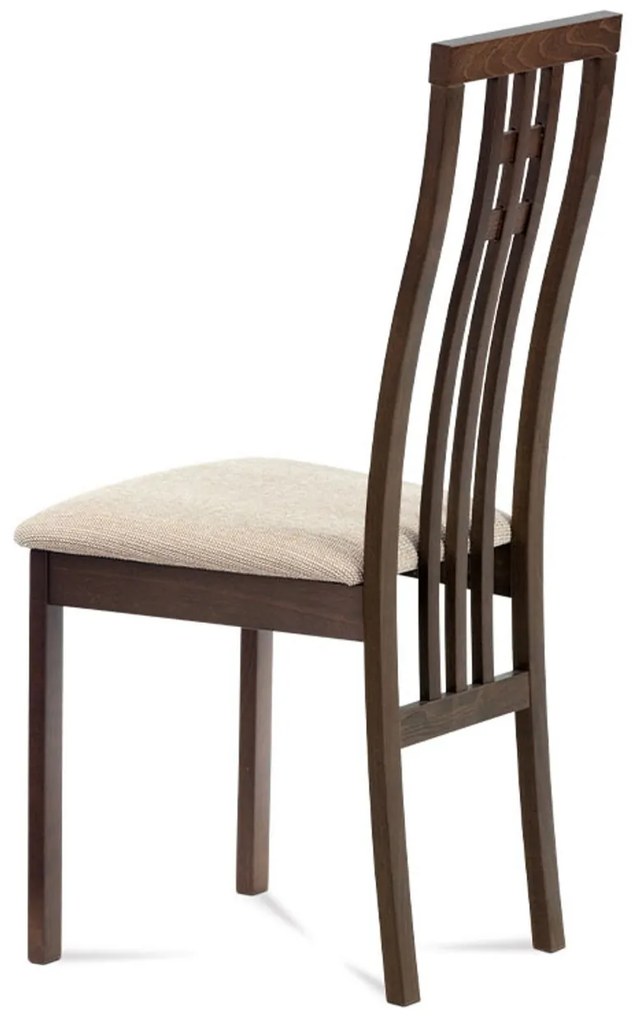 Jídelní židle BC-2482 WAL Barva ořech, látkový krémový potah