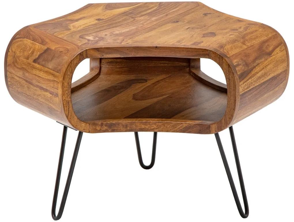 OnaDnes -20% Moebel Living Masivní sheeshamový konferenční stolek Gabriel 60x60 cm