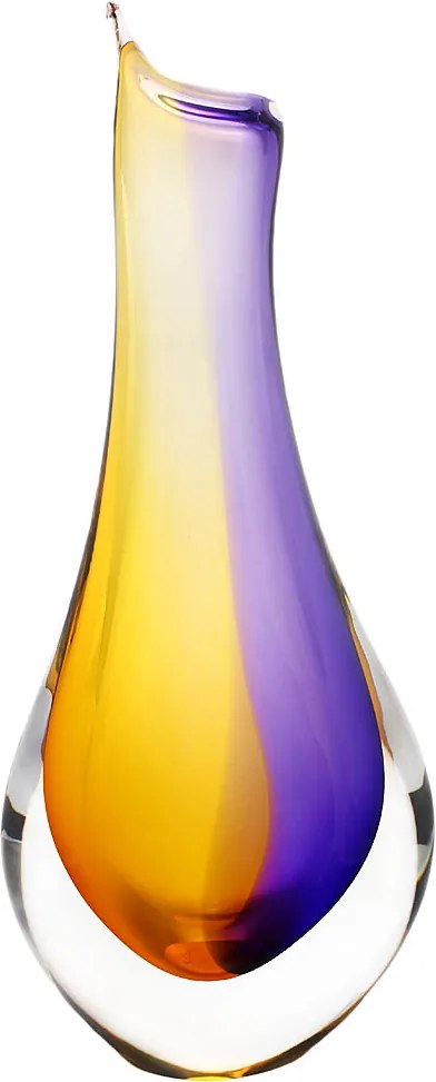 Skleněná hutní váza model 02, ametyst a zlatý topaz, 27 cm | České hutní sklo od Artcristal Bohemia