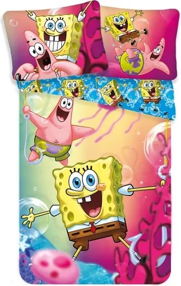Jerry Fabrics Povlečení Sponge Bob blue 140x200, 70x90 cm