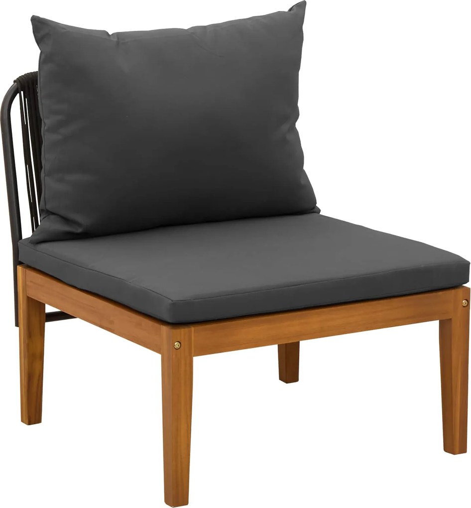 4 ks Masivní akáciové dřevo a provaz Přírodní 3407746