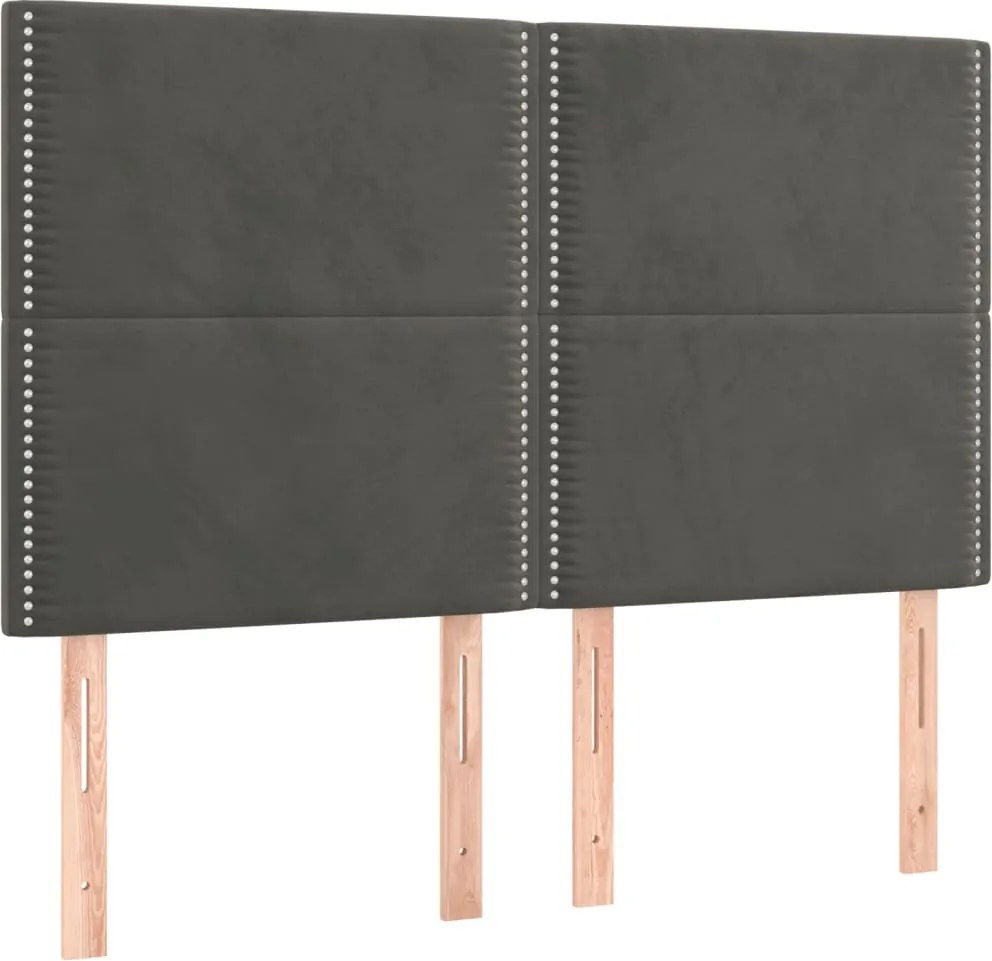 Box spring postel s matrací tmavě šedá 140x200 cm samet 3137786