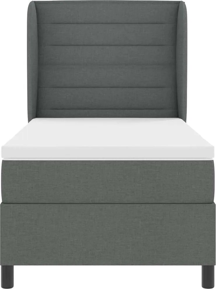 Postel s boxspringem s matrací Tmavě šedá 80 x 200 cm textil 3340467