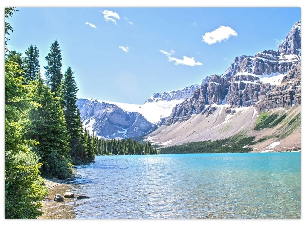 Skleněný obraz Alpského jezera (70x50 cm)