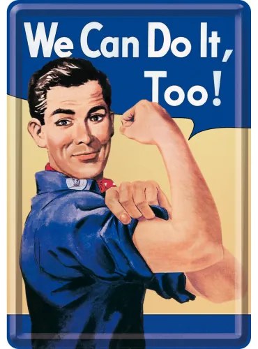 Postershop Plechová pohlednice - We Can Do It, Too!
