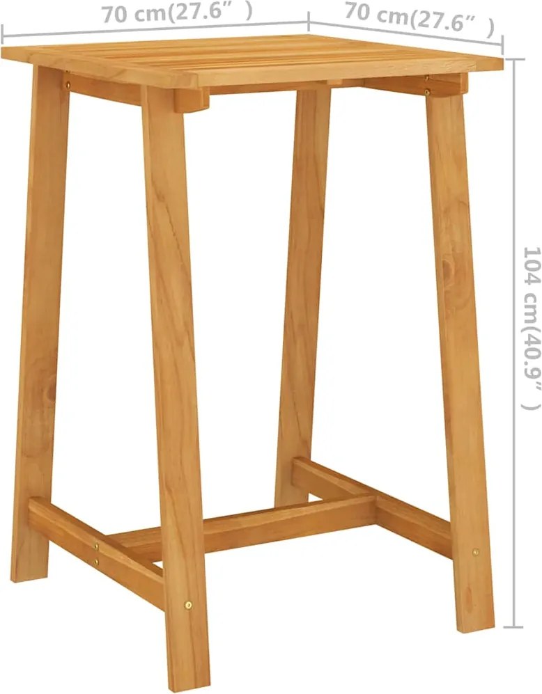 Zahradní barový stůl 70 x 70 x 104 cm masivní akáciové dřevo 312408