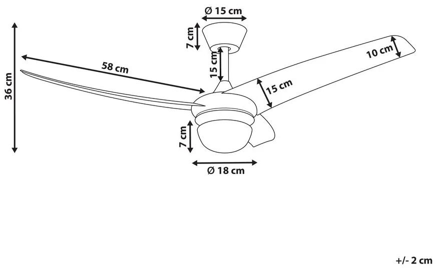 Stropní ventilátor se světlem černý JIBOA Beliani