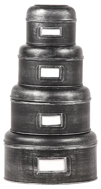 Úložné boxy a koše - černá - kov - M - 18x18x10 cm