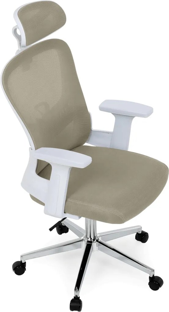 Ergonomická kancelářská židle EMILIE - béžová síťovina