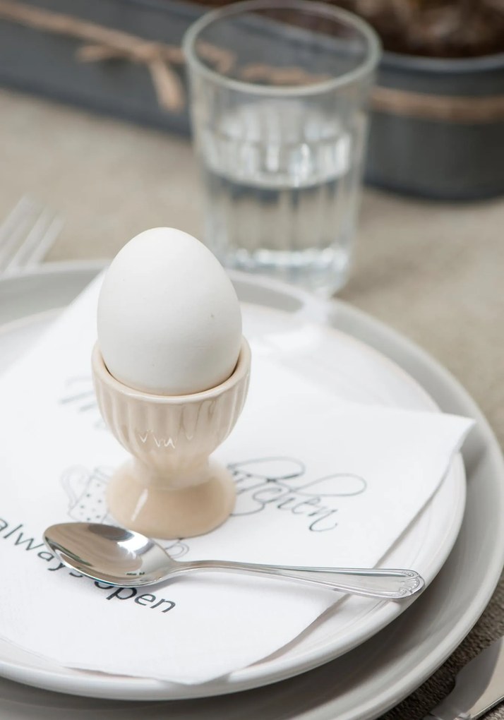 IB LAURSEN Stojánek na vejce Mynte latte, béžová barva, keramika