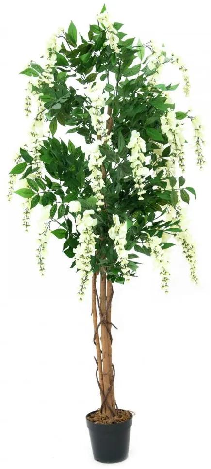 Umělá květina - Vistárie, bílá, 150 cm