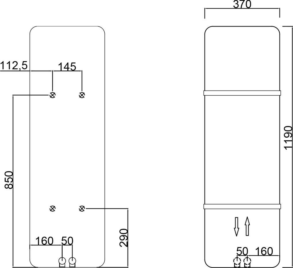 Sapho Sapho, TABELLA topné těleso 370/1190, bílá mat, MI1137