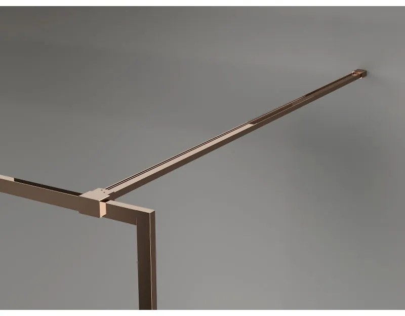Mexen Kioto-F, sprchová zástěna s rámem 100 x 202 cm, 8 mm čiré sklo, profil růžové zlato, 800-100-104-60-00