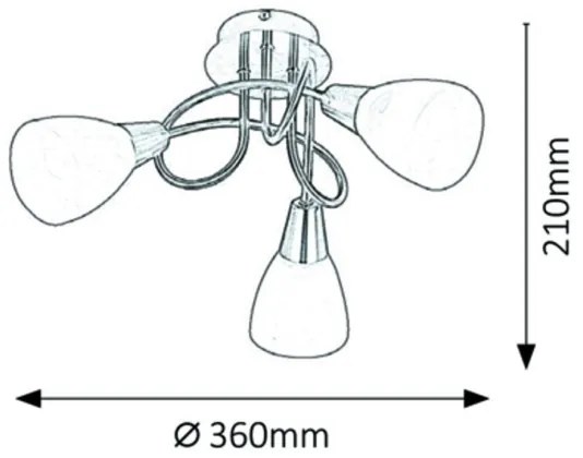 Rabalux 5533 - Přisazený lustr JENNA 3xE14/40W/230V mosaz