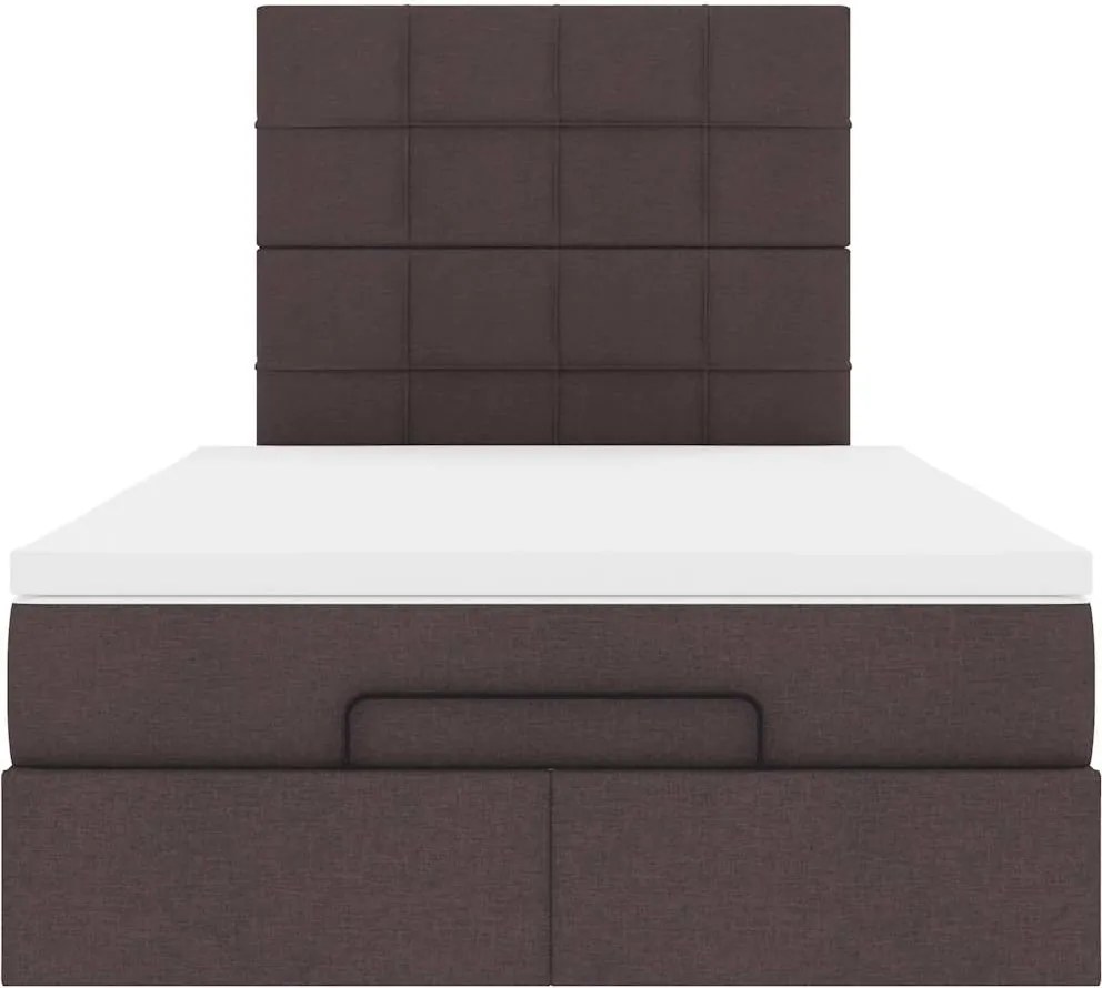 Osmanský rám postele s matrací tmavě hnědá 120x190cm textil 3313143