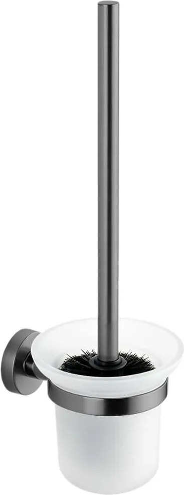 kielle Oudee - WC štětka nástěnná s držákem, matné sklo/gun grey 40502037
