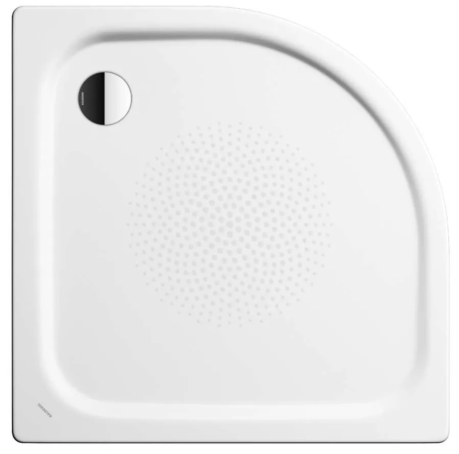 Kaldewei Advantage - Čtvrtkruhová asymetrická sprchová vanička Zirkon 601-1, 80x90 cm, bílá - sprchová vanička, antislip, bez polystyrénového nosiče 456630000001