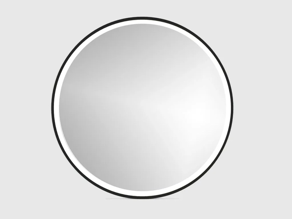 In-Design Zrcadlo RoundLine premium - černý matný rám, s LED osvětlením Vypínač: Bez vypínače, Průměr zrcadla (mm): 1000