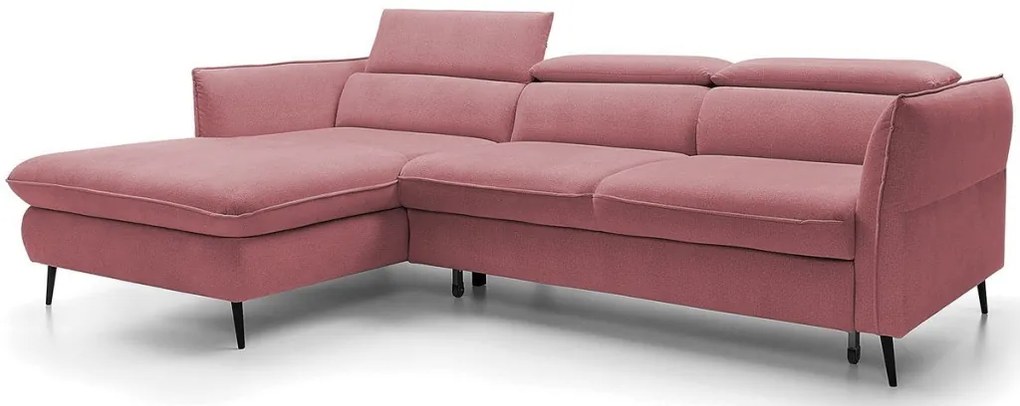 Rohová sedací souprava Mango, starorůžová látka, levý roh