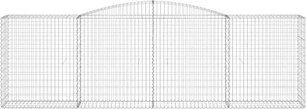 Klenuté gabionové koše 6 ks 400x50x120/140cm pozinkované železo 3147013