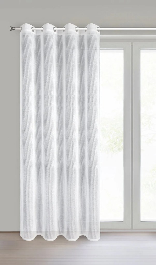 ZÁCLONA NA KROUŽCÍCH ADRI1 140X250 CM BÍLÁ