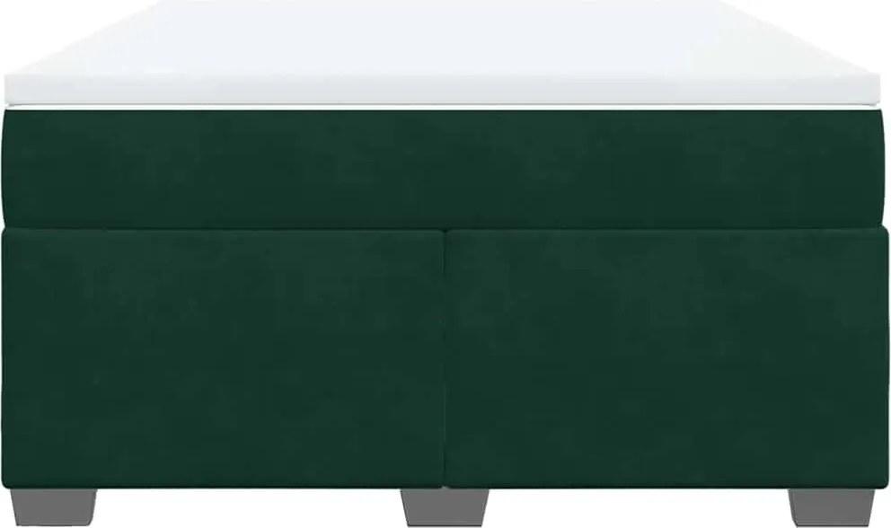 Box spring postel s matrací tmavě zelená 160x200 cm samet 3285296