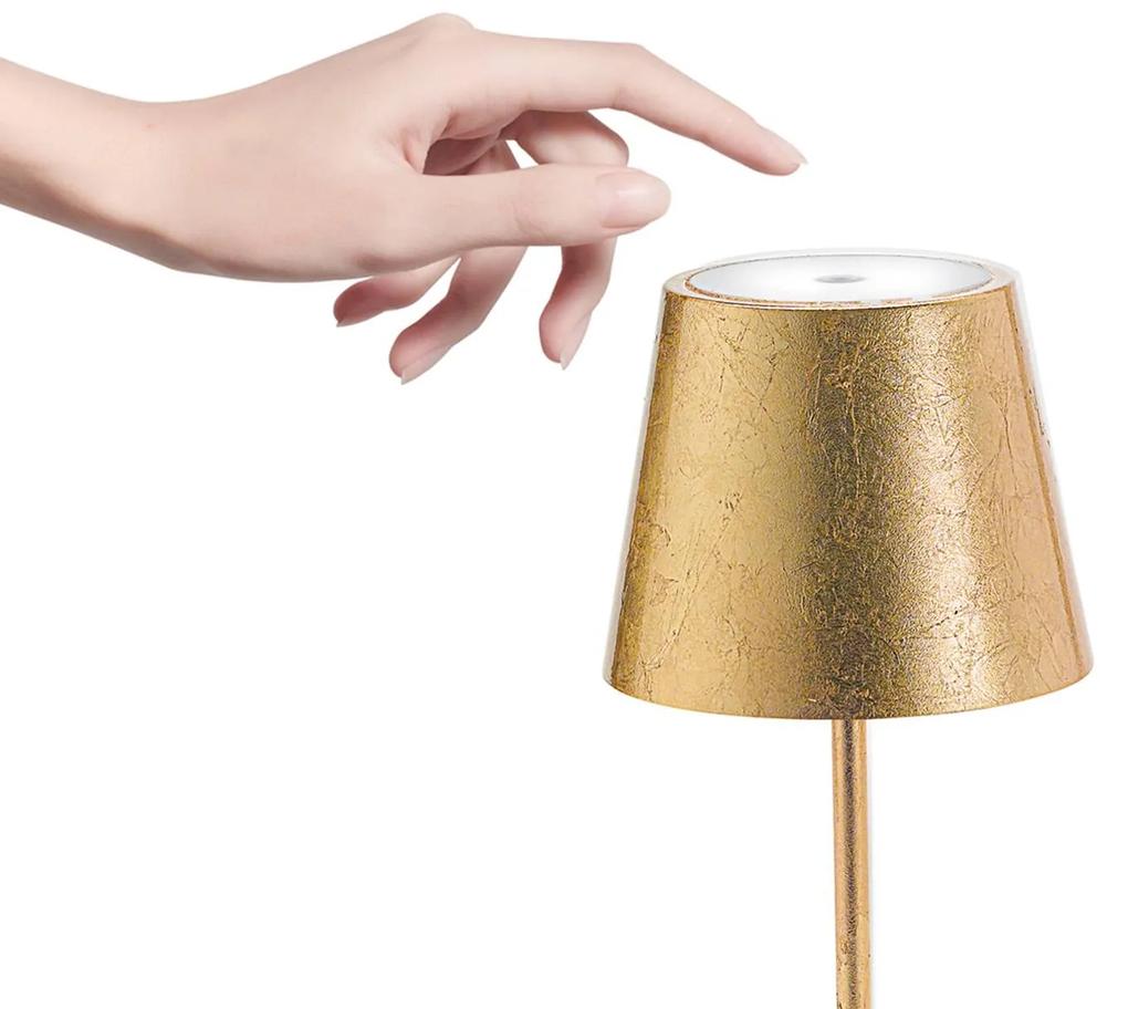 Zafferano Poldina mini stolní lampa baterie zlatá