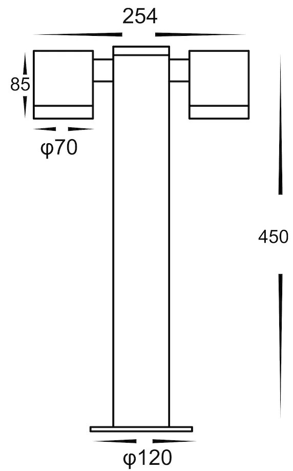 Exteriérové svítidlo Ketto, 2x černé hliníkové stínítko